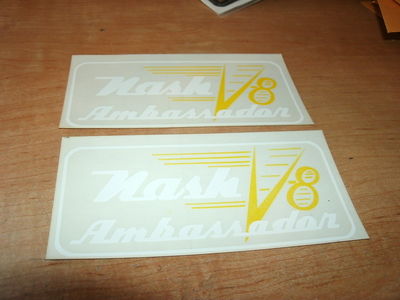 1957 AMC NASH AMBASSADOR V8 VALVE COVER DECALS - PAIR | eBay