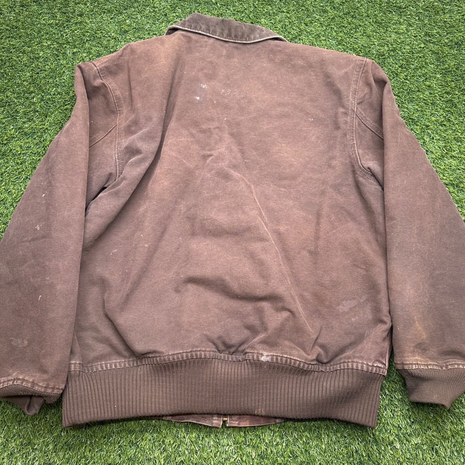 VTG Carhartt Detroit Bankston Jacket Mens Large L Brown Distressed ...