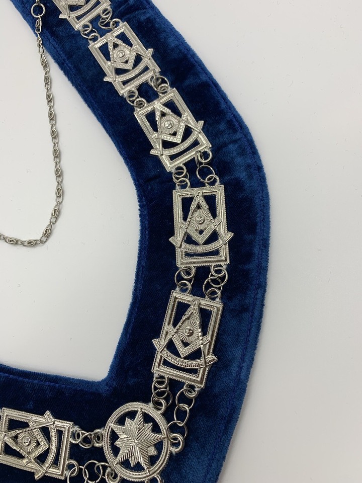 Freimaurer Raglia Vergangenheit Master Metall Kettenkragen auf Blau ...