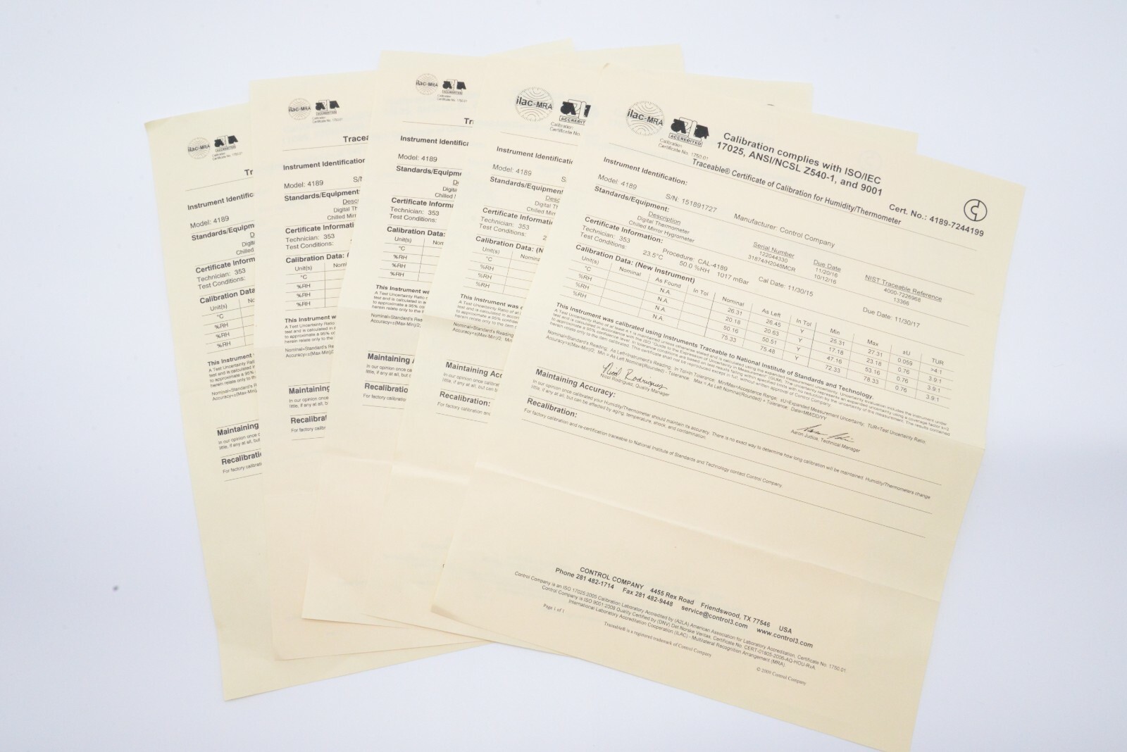 Traceable Hygrometer Thermometer 4189