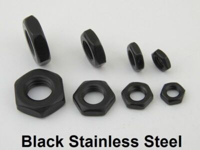 Black Stainless Steel Thin Nuts DIN 639 ISO 4035 M3 M4 M5 M6 M8 M10 ...