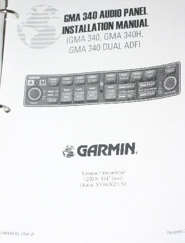Garmin GMA340/GMA-340H Audio Panel Installation+ maintenance manuals ...