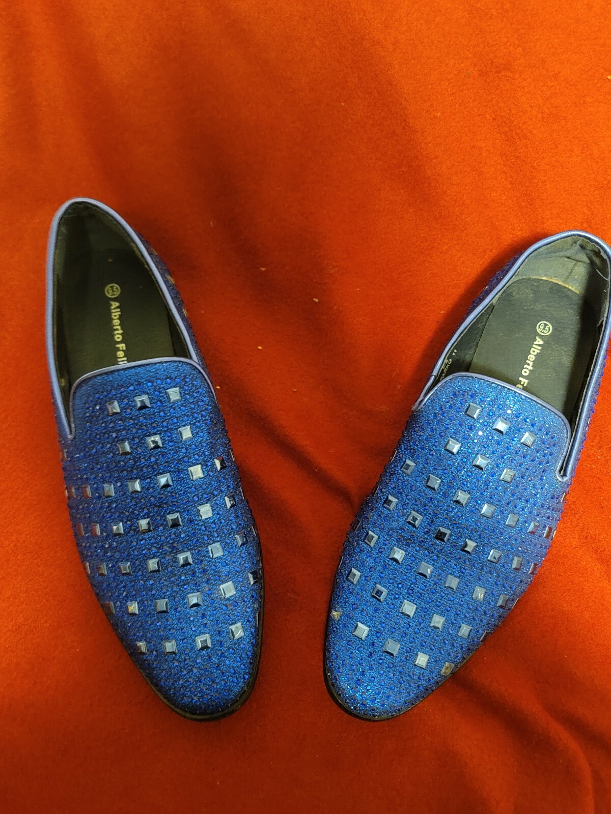 Men's Blue with Black Specs Alberto Fellini Shoes 9 1… - Gem
