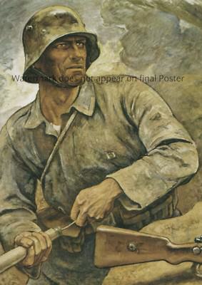 WWI Poster German Soldier WW1 art military vintage Stahlhelm M1916 ...