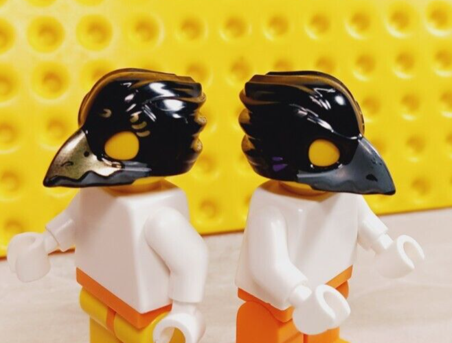 LEGO Raven Mask Lot of 2 Poe Dress Up Costume Gold Beak Gray Beak ...