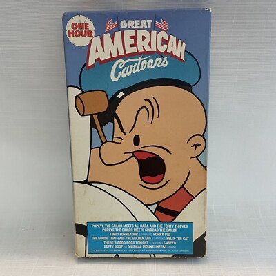 Great American Cartoons (VHS) Popeye Porky Pig Casper Felix the Cat ...