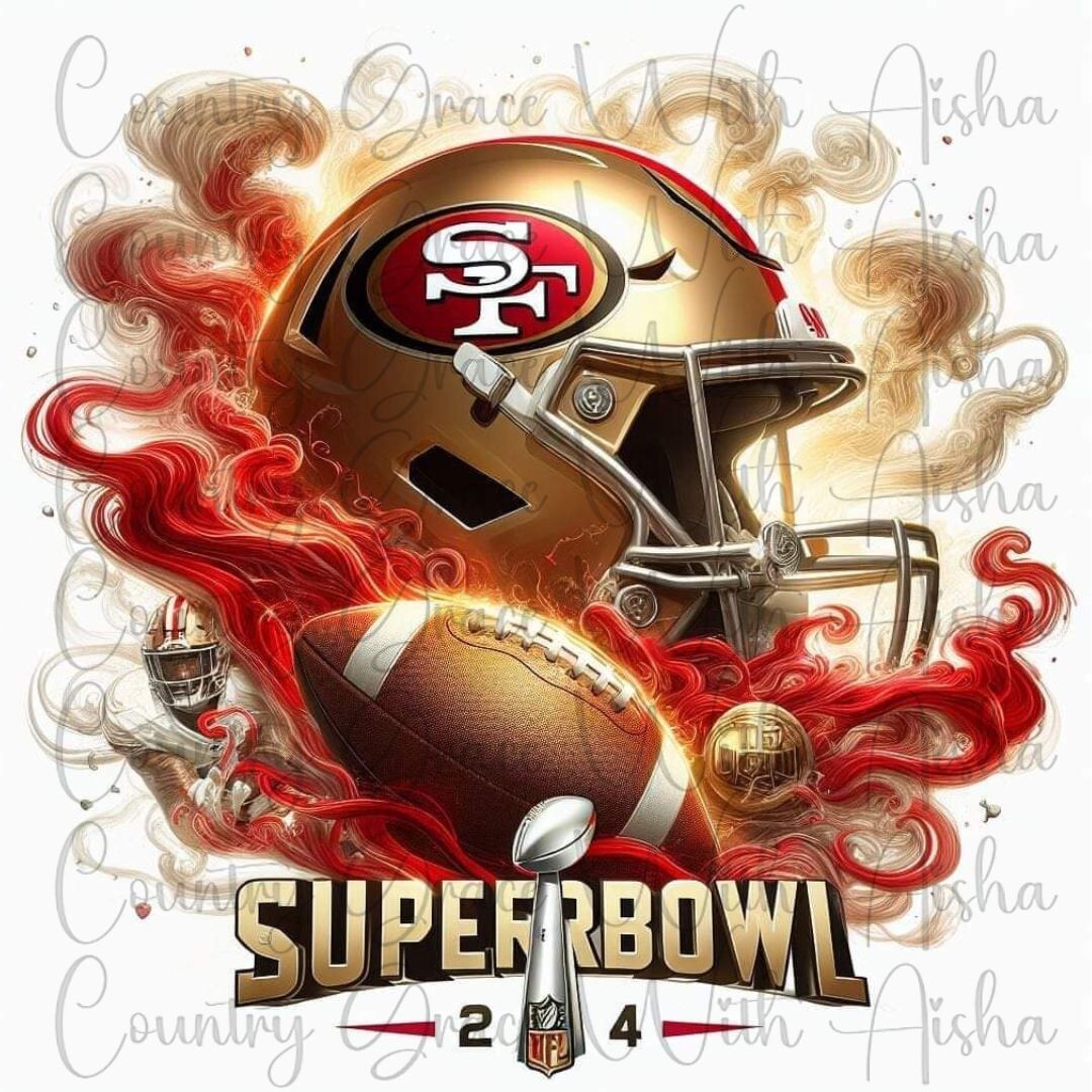 Sublimation Transfer Superbowl Football 49ers Ready To Press Heat ...