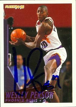Wesley Person autographed Basketball Card (Phoenix Suns) 1995 Fleer ...