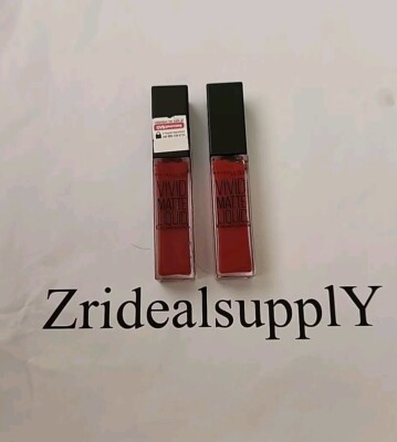 Maybelline Color Sensational Vivid Matte Liquid Lipstick, 35 Rebel Red ...
