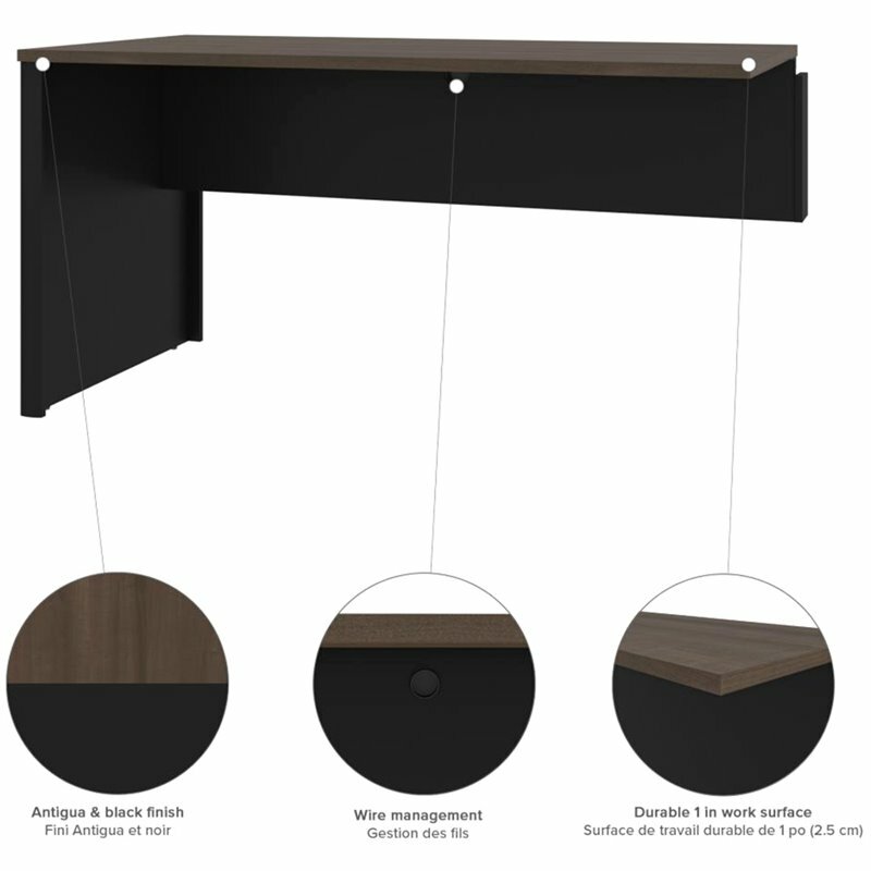 Atlin Designs 4 Piece L Shaped Computer Desk in Antigua and Black | eBay