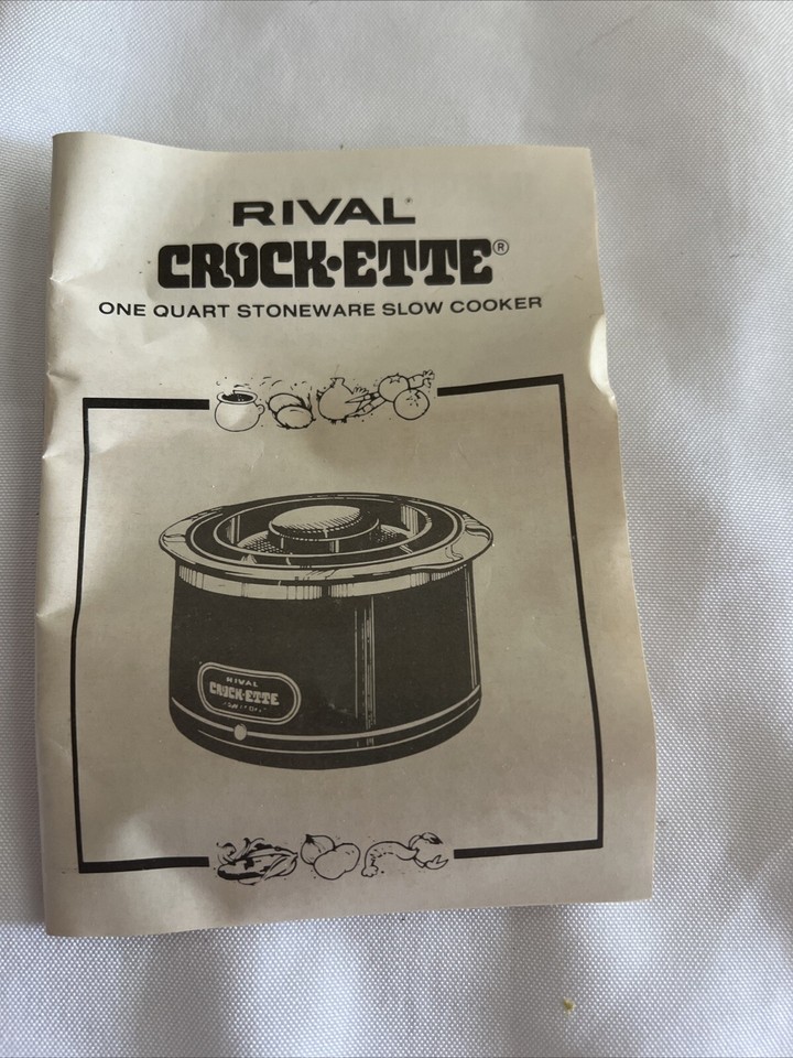 Vintage Rival Crock-Ette 1 Quart Pot Stoneware Slow Cooker Model 3200 ...