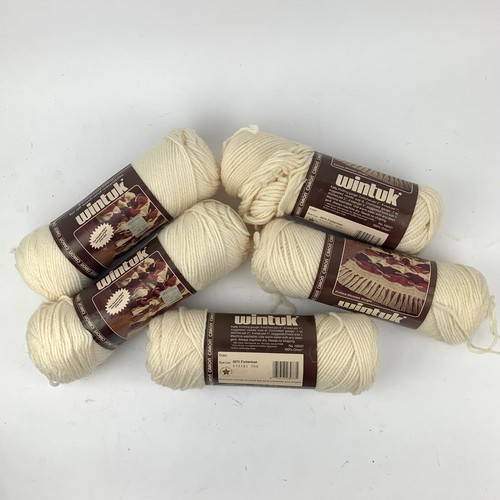 Vtg Caron Wintuk Yarn Skeens Lot Of 5 Fisherman #3073 off white NEW ...