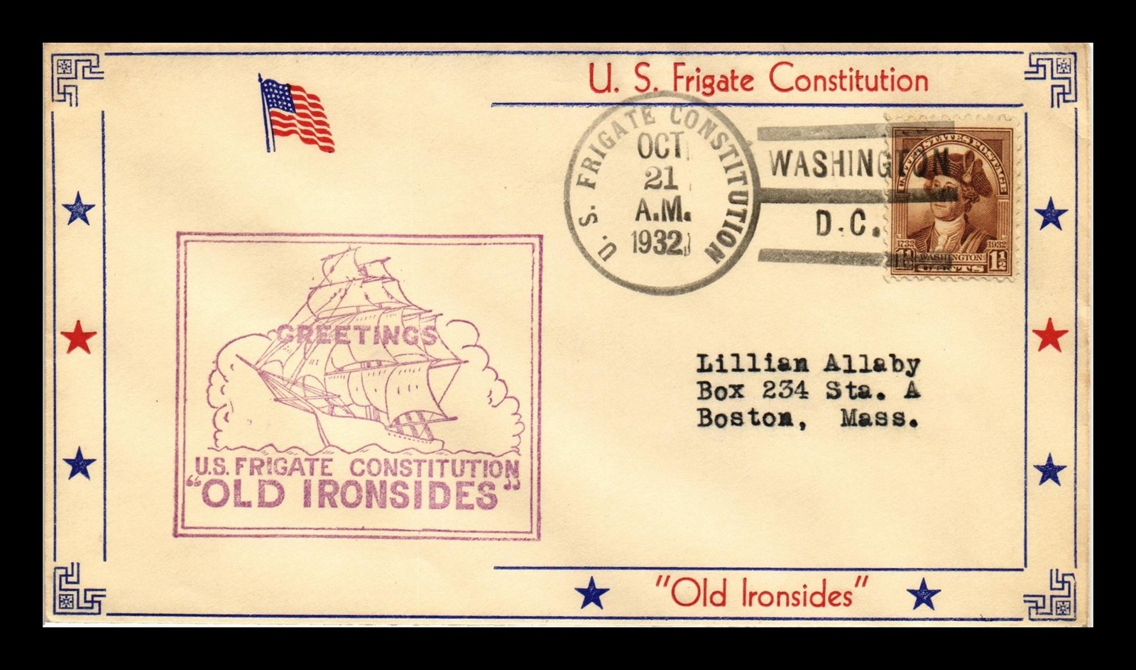 US COVER FRIGATE CONSTITUTION WASHINGTON DC NAVAL CANCEL OLD IRONSIDES ...