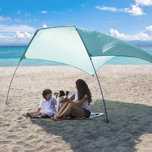 Beach Wind Shade Canopy, Shade Sun Shelter Tent for 78 square feet Blue ...