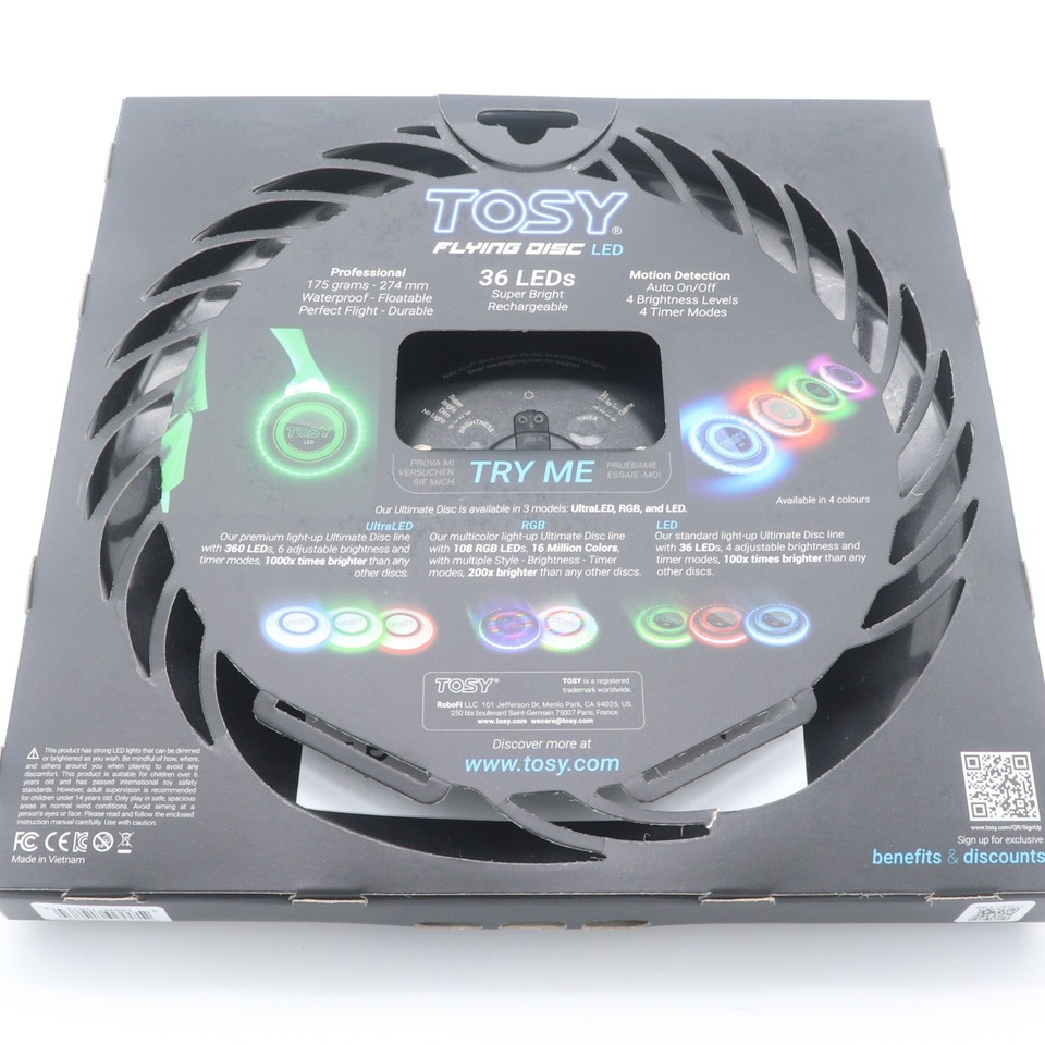 TOSY Flying Disc - 36 Monocolor Blue LEDs, Super Bright, Smart Modes ...