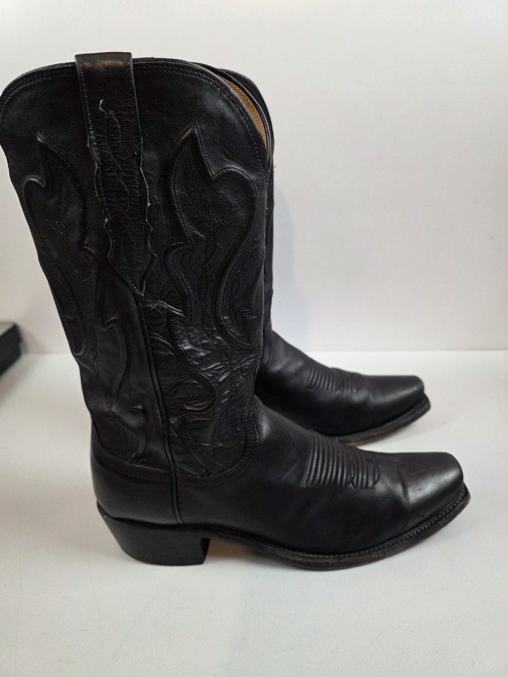 Lucchese BOOT MAKER men's black hand boots | eBay
