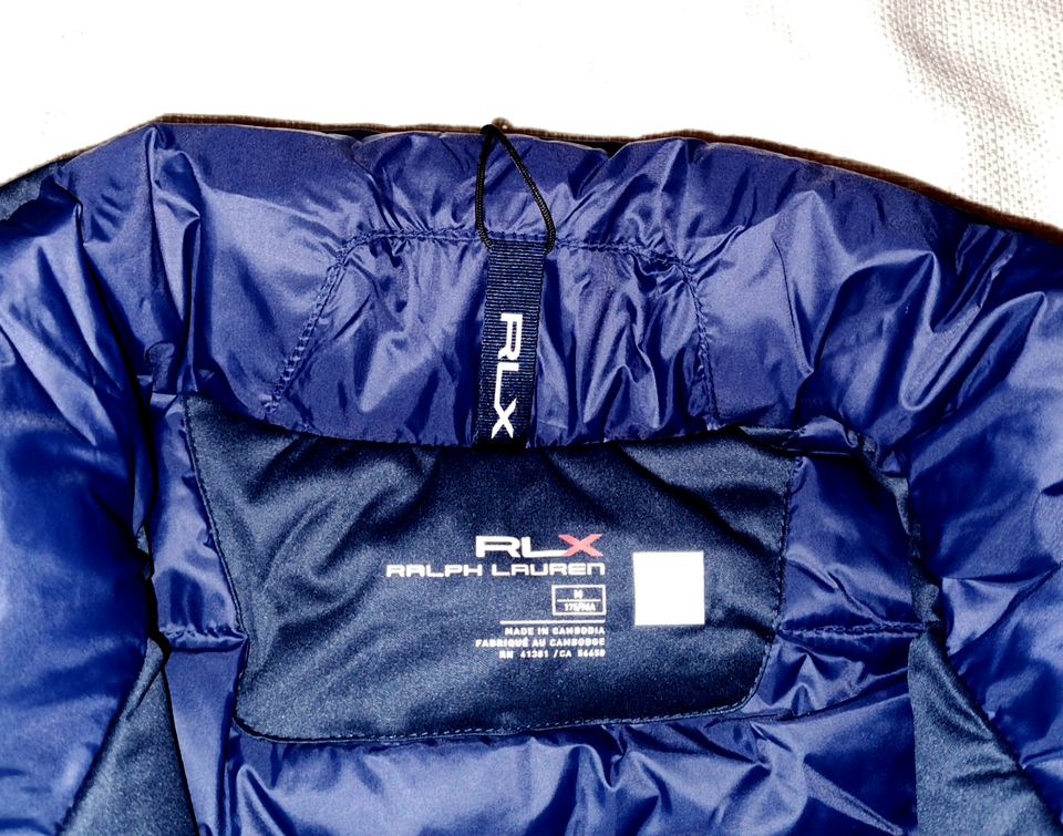 NEW $398 Polo Ralph Lauren RLx Golf Puffer Jacket Navy Blue Medium M | eBay