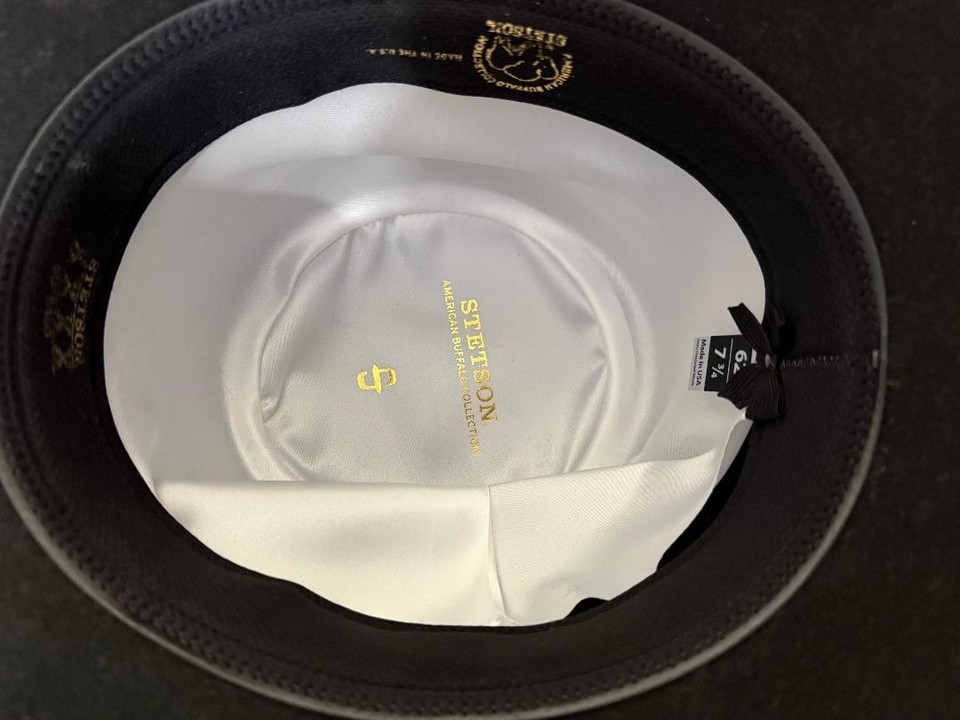 Stetson Black Amish Hat Size 7 ‐ 3/4 XXXX Buffalo Collection Long Oval ...