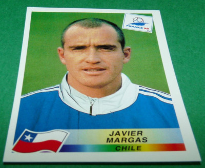 N°107 JAVIER MARGAS CHILI CHILE PANINI FOOTBALL FRANCE 98 1998 COUPE ...