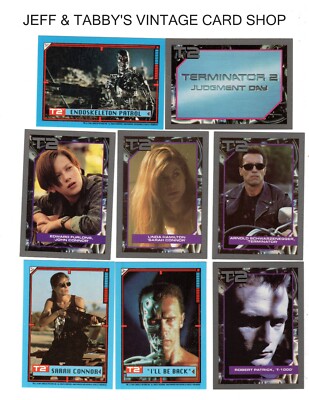 1991 Terminator 2 /T2 / TOPPS STICKERS/IMPEL CARDS/C DROP DOWN MENU 4 ...