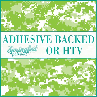 Digital CAMO Pattern in Lime Green & White Adhesive Vinyl or HTV Heat ...