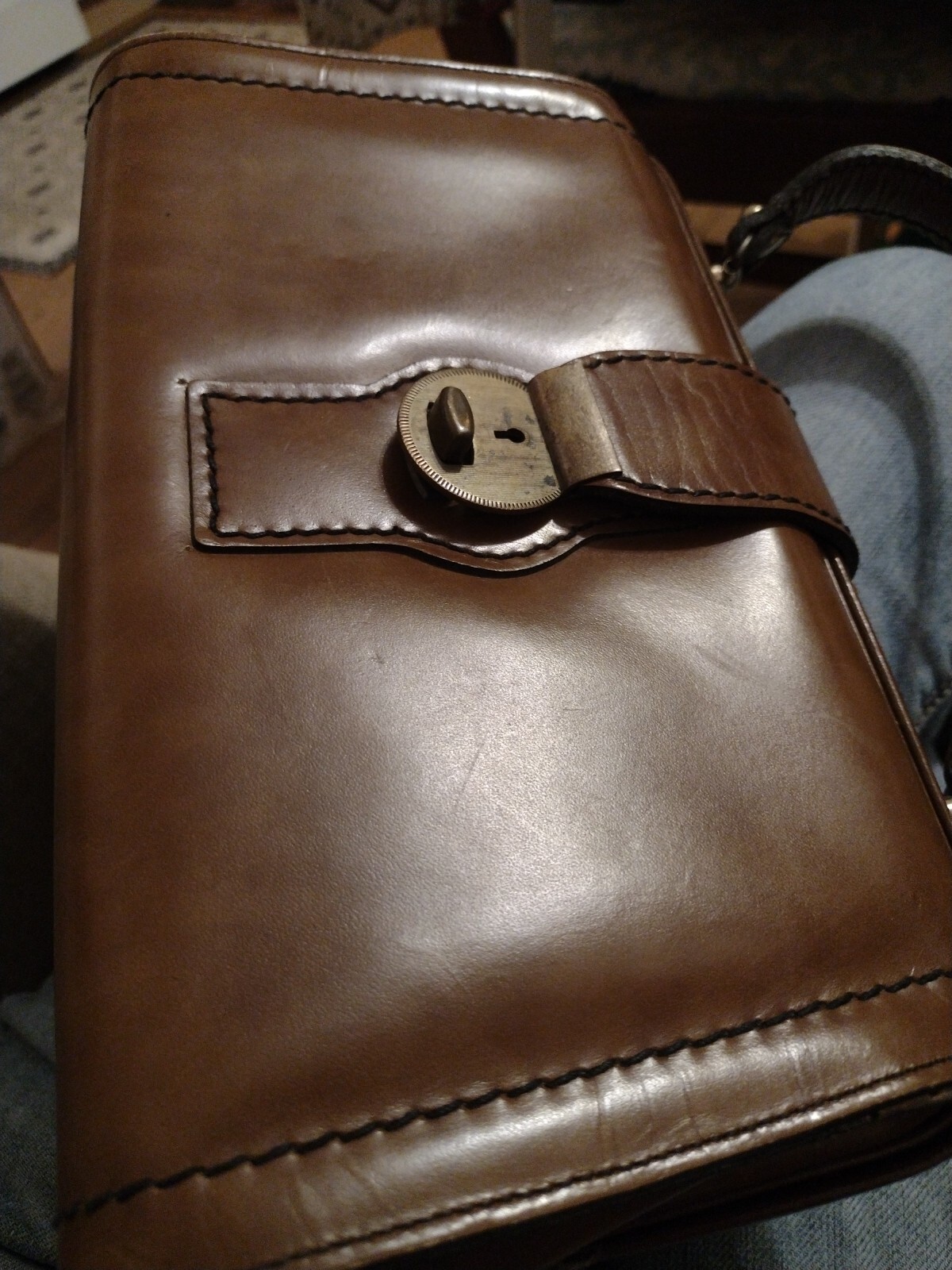 Vintage Ronay Brown Leather Doctors Bag Style Handbag Arm USA | eBay