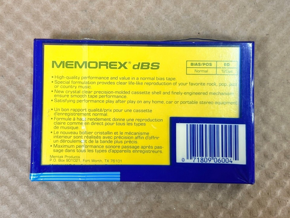 Memorex DBS 90 Cassette Tapes Type 1 Normal Bias 120 EQ Blank Sealed ...