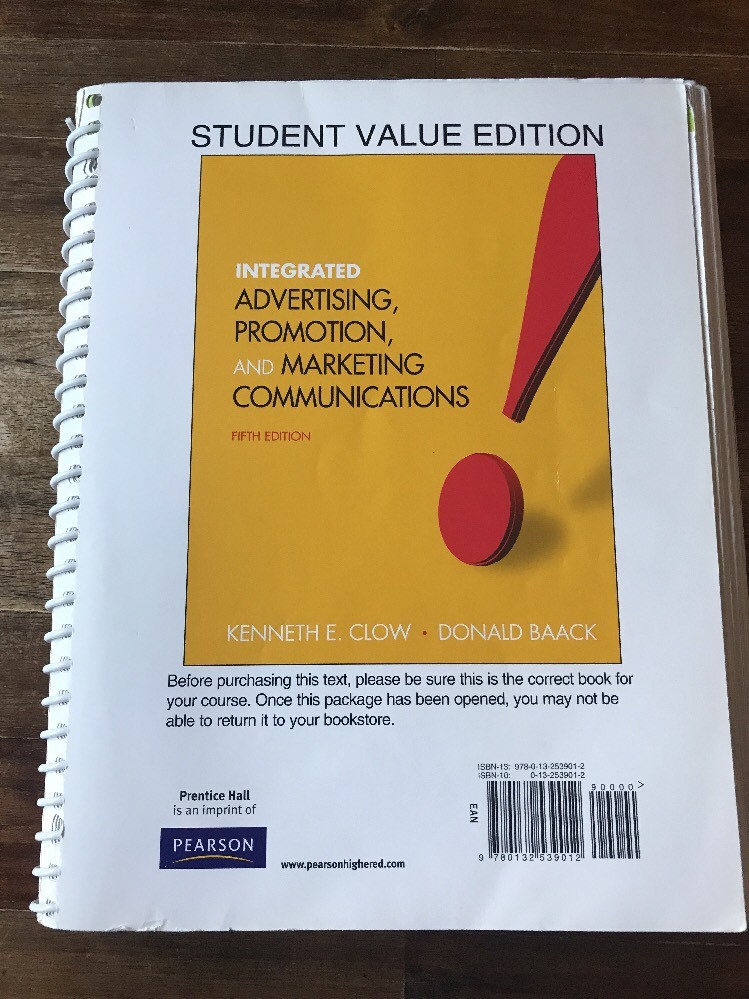 Integrated Advertising, Promotion and Marketing Communications, Student ...