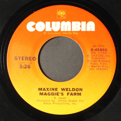 MAXINE WELDON: maggie's farm / looking for the answer COLUMBIA 7 ...