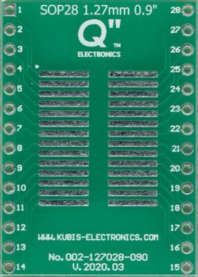 SO28,SOP28,SOIC28,SOJ28,SOH28,BSOJ28,PG-DSO-28 1.27mm(0.05") to DIP 0.9 ...
