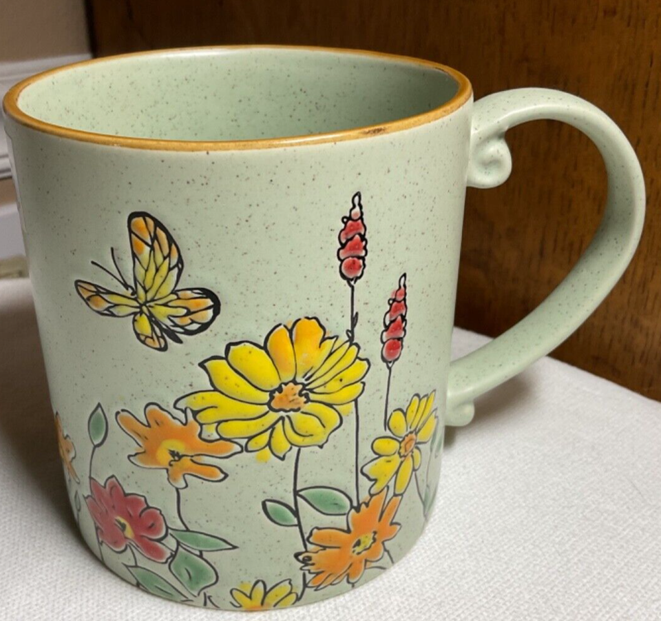 Spectrum Designz Flower Valley BUTTERFLY GREEN 21 oz Coffee Mug Spring ...