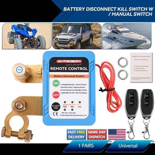 Remote Battery Disconnect Switch 12V 240A Battery Kill Switch for Auto ...
