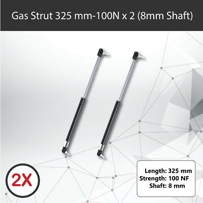 Gas Strut 325mm-100N x2 (8mm Shaft) Caravans, Trailers, Canopy ...