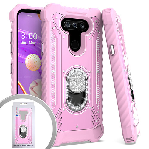 Tempered Glass / Metal Jacket Diamond Cover Phone Case For LG K31 Rebel ...