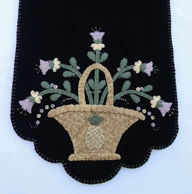 PATTERN~*Nature's Gift*~Flower Basket Table Runner~Candle Mat~Penny Rug ...