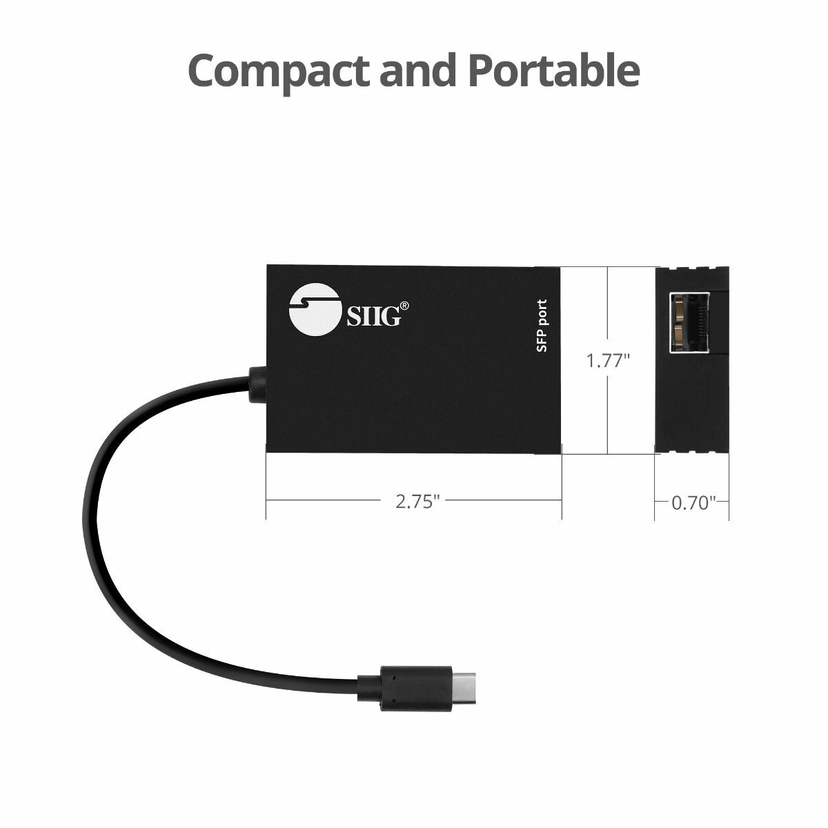 SIIG USB-C to SFP Fiber Optic Gigabit Ethernet Adapter - Open SFP ...