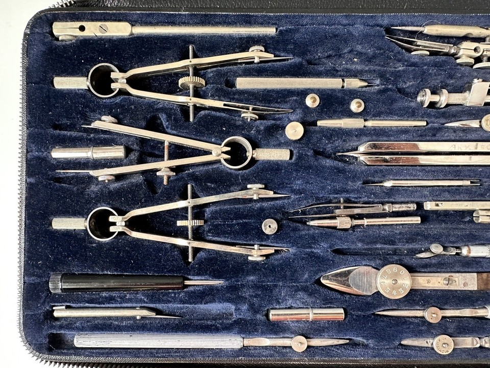 Technical/Geometry/Maths/Drawing Instrument Set math E.O. Richter&CO ...