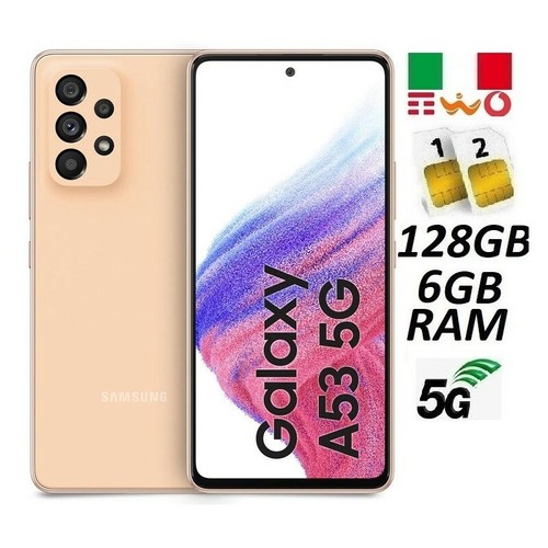 SAMSUNG GALAXY A53 5G DUAL SIM SM- A536B DS 128GB RAM 6GB PEACH ITALIA ...
