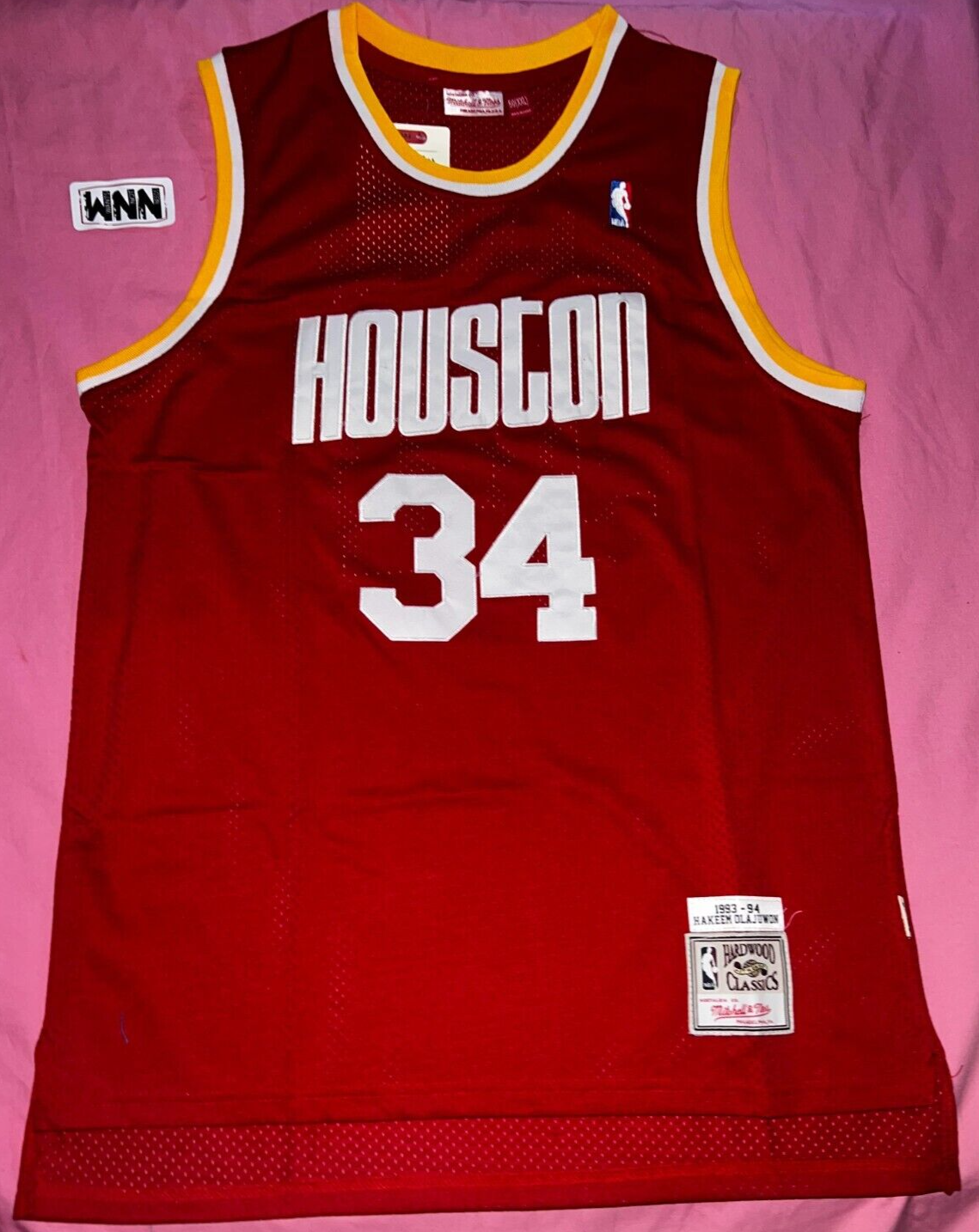 Houston ROCKETS NBA #34 Olajuwon Red Retro 93/4 Jersey 2XL 50 QLD ...