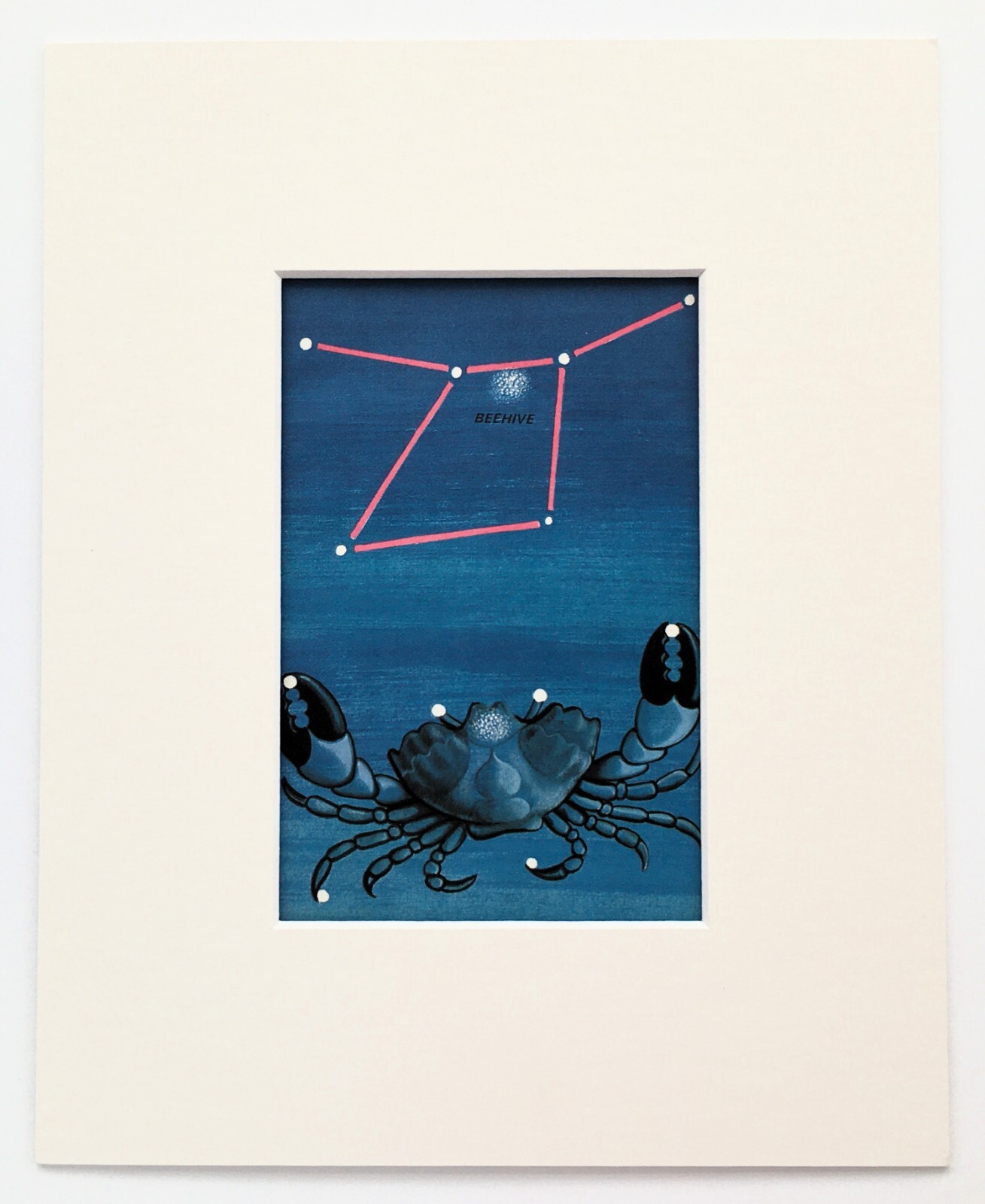 CANCER the CRAB - Constellation Star Sign Astrology - 1970s Mounted ...