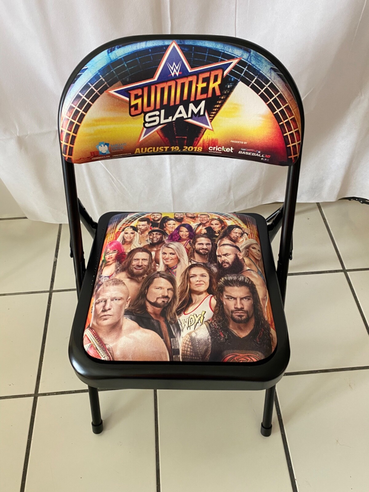 WWE Summerslam Rare Ringside Folding Chair 8/19/2018 Barclays Center ...