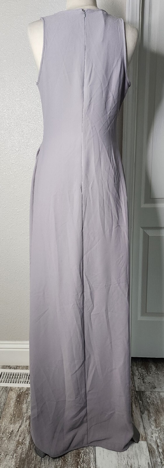 Assali V-Neck Ruched Maxi Dress in Grey Size L New With Tags