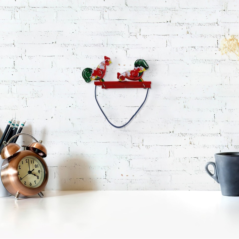 1 Set Iron Poultry Plaything Metal Chicken Toy Vintage Pecking Rooster ...