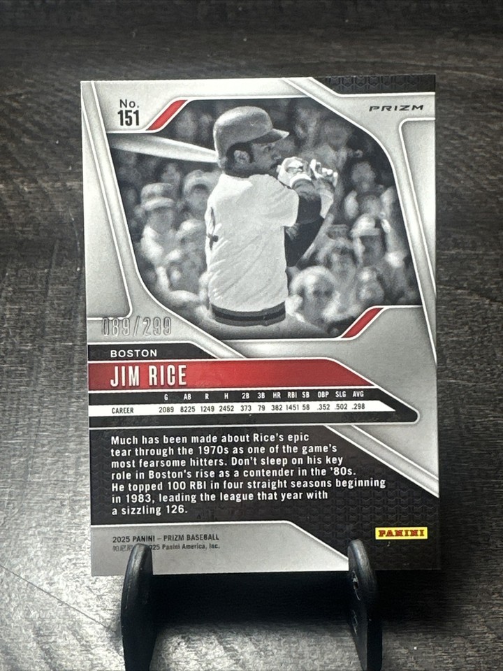 2025 Panini Prizm Jim Rice Red Prizm SP/299 No.151 | eBay