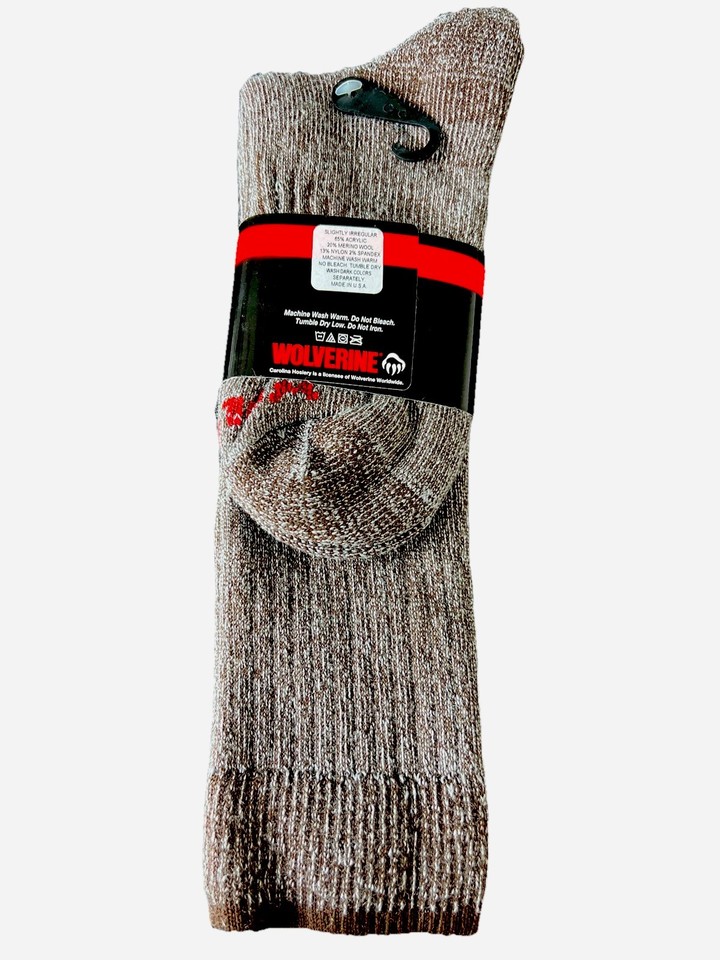 Wolverine Merino Wool Blend Cushioned Boot Socks - Brown Tan | eBay