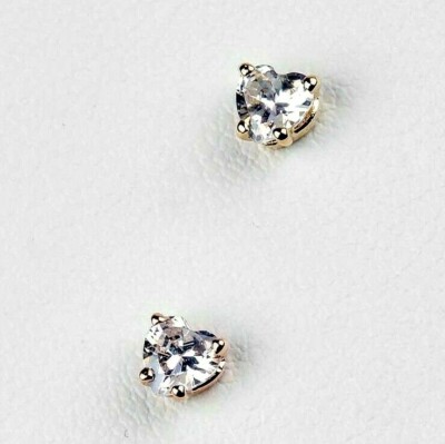 14K Solid Gold Heart Prong Piercing, Body Jewelry 25g Threadless pin | eBay