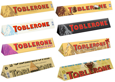 Toblerone Chocolate Bars Coconut Milk White Fruit & Nut Dark Orange ...