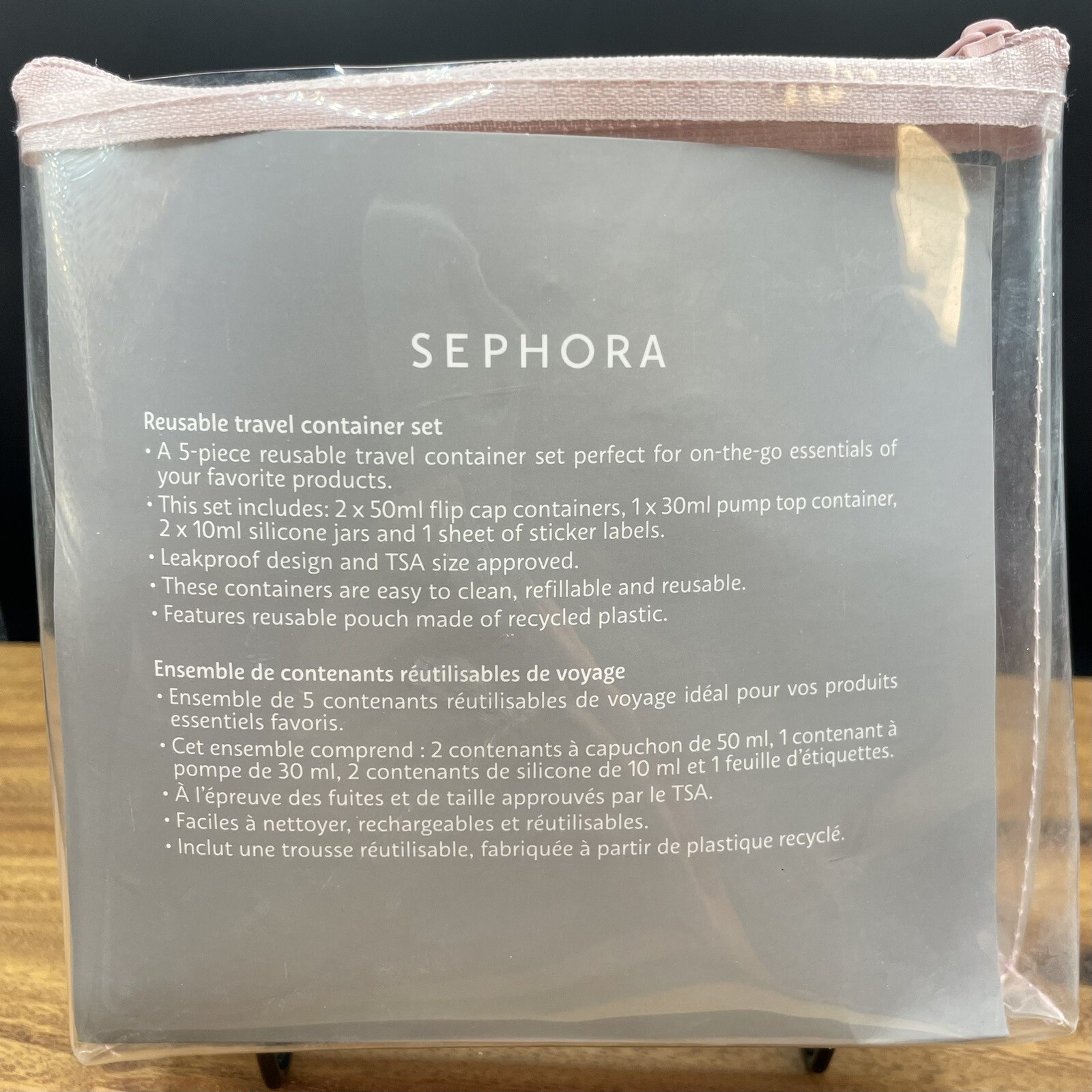 Sephora Reusable Travel Container Set Pink 5 Piece And Bag New | eBay