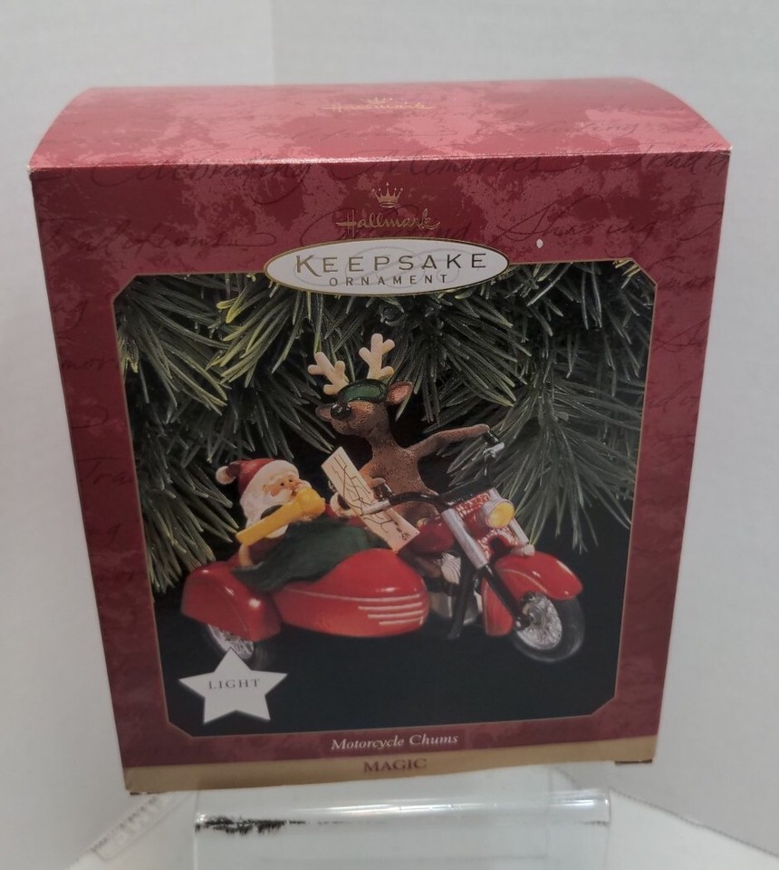 1997 Motorcycle Chums Hallmark Keepsake Christmas Ornament Magic Light ...
