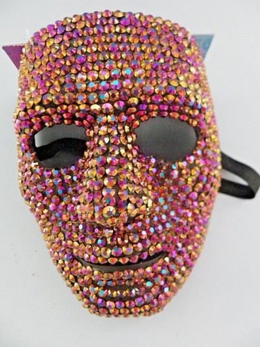 Purple Rhinestone Fancy Skull Mask Halloween Day Of The Dead Masquerade ...